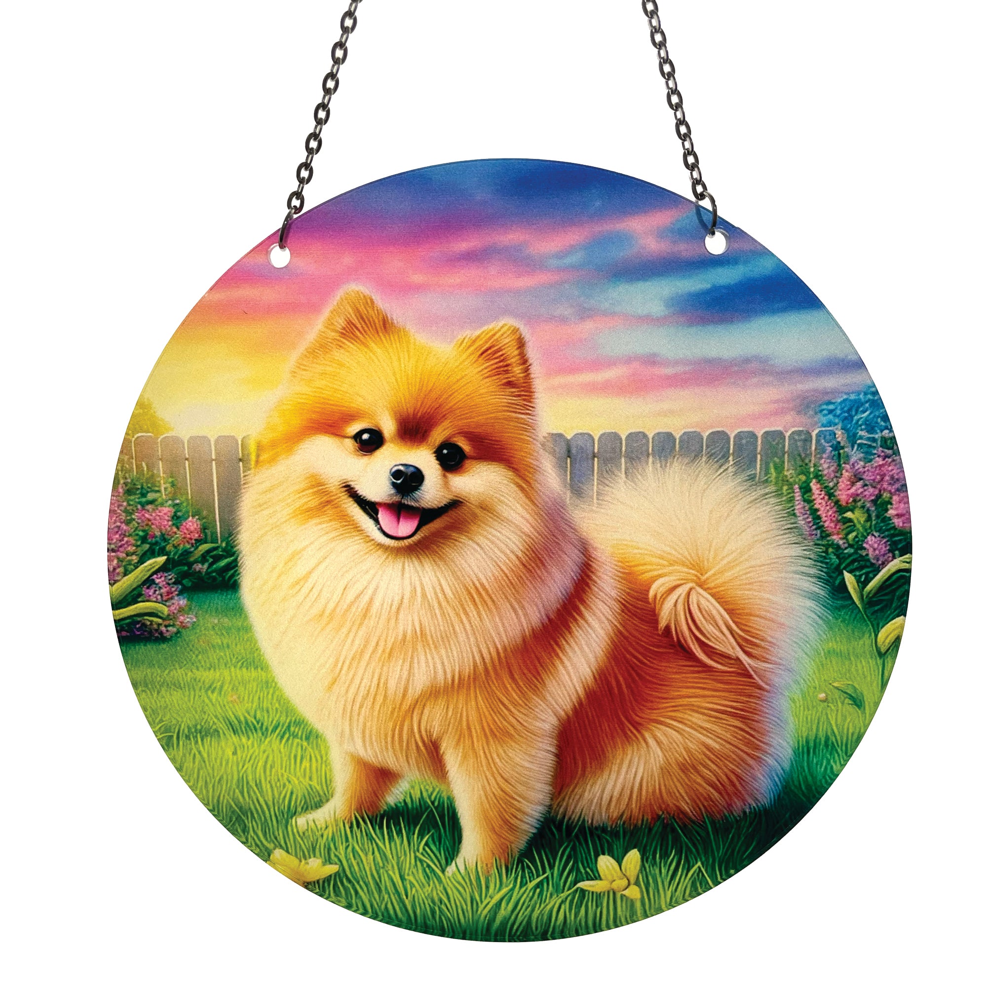 Tan Pomeranian Acrylic Suncatcher with Chain #SC759 Made in the USA – d ...